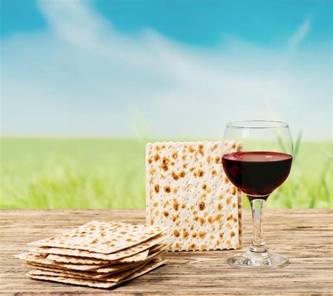 Premium Photo Passover Background Wine And Matzoh Jewish Passover