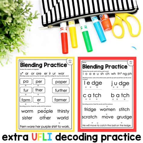 Tch And Dge Decoding R Controlled Vowels Ufli Aligned Worksheets Decoding