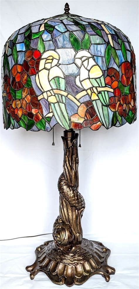 Large Tiffany Lamp Wbirds Lamp Shade Pro