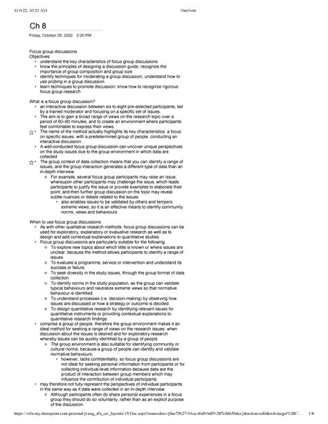 Ch 8 Ch 8 Notes Ch 8 Friday October 28 2022 220 Pm Focus Group