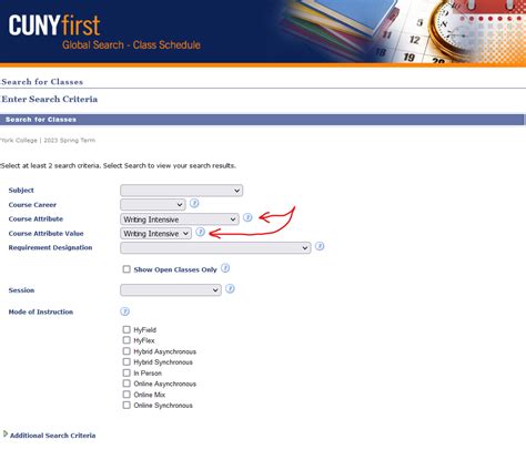 Finding Wi Courses On Cunyfirst Global Search Writing Across The Curriculum York College