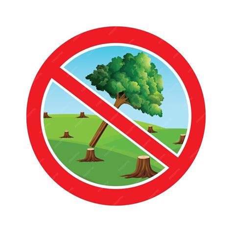 Premium Vector Stop Cutting Trees Icon Save Forest Image On White