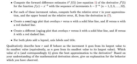 Solved 2 Errors In A Forward Finite Difference