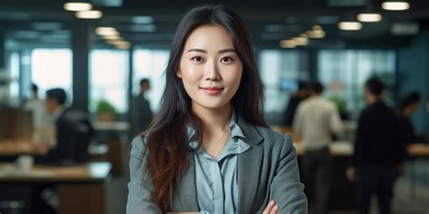 Premium Photo Sensual Chinese Female Software Developer In A Modern