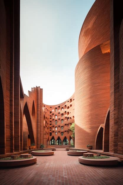 Premium Photo A Brick Building With A Circular Structure