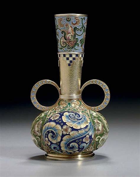 Fabergé Cloisonné Enamel Vase With Imperial Warrant Champleve Vase