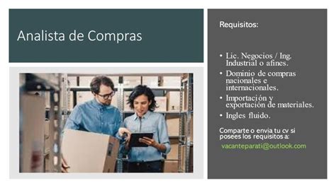 Analista De Compras Operador De Ensamble Empleos Rodriguez