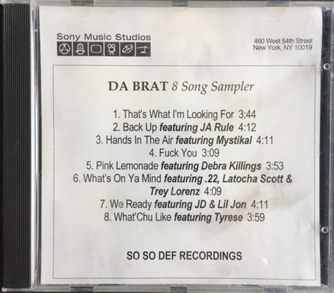 Da Brat 8 Song Sampler Cdr Discogs