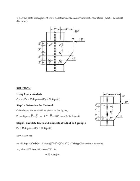 Eccentric Bolted Connection Design Elastic Analysis For The Plate
