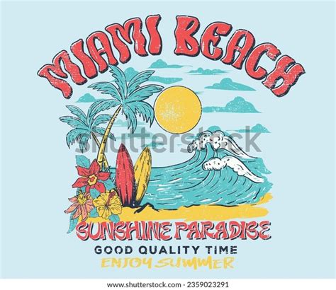 Sunshine Beach Vector Art Enjoy Beach Stock Vector Royalty Free