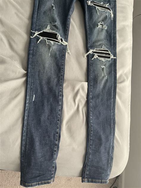 Amiri Amiri Mx1 Leather Patch Jeans Grailed