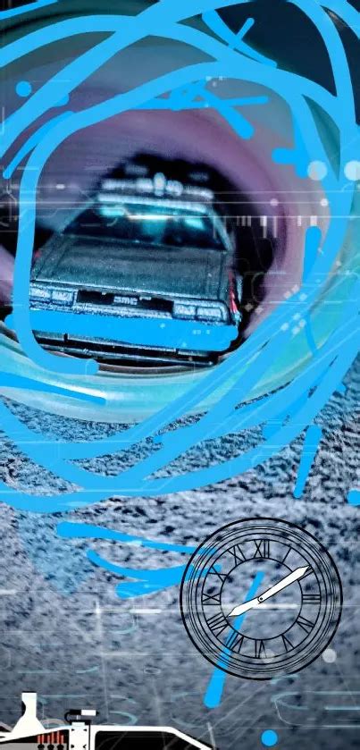 Futuristic Blue Car Vortex Free Download