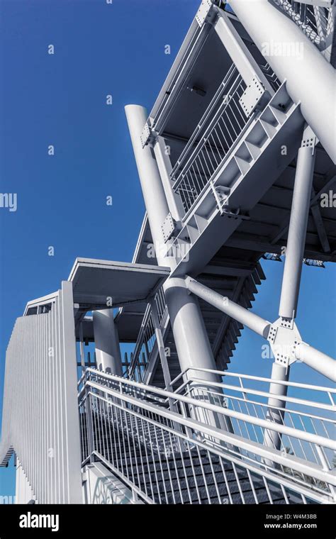 Steel Bridge Pedestrian Overpass Above The Roadway Nice Metal