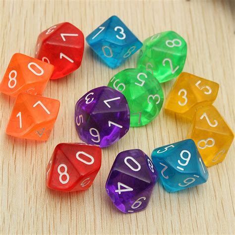 60pcs 10 Sided D10 Dice For Dandd Party Pub Bar Grandado