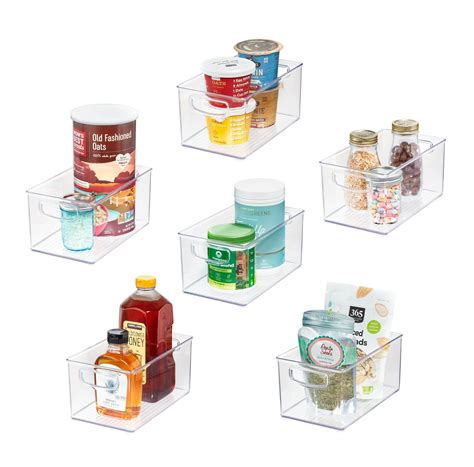 Idesign Plastic Organizer Kitchen Storage Bin Set Clear Set Of 6 For
