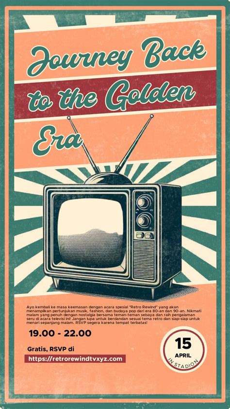 Retro Poster Vintage Tv Retro Inspirasi Desain Grafis