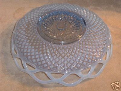 Imperial Glass Lace Edge Blue Opalescent Glass Dish 41436507
