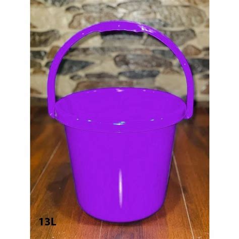13 L Purple Plastic Bucket For Household With Handle At ₹ 105piece