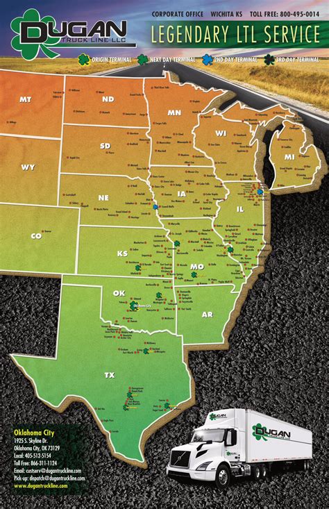 Oklahoma City Ltl Service Map Ltl Overnight Freight Shipping Services