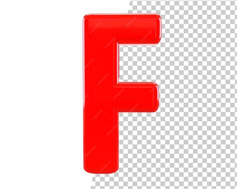 Rojo Alfabeto F Letra Logo 3d Render Archivo Psd Premium