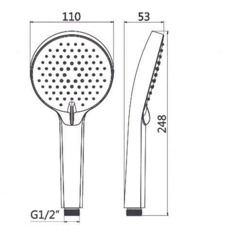 Tuš Ručica Copen 3f 110mm Aqua Casa