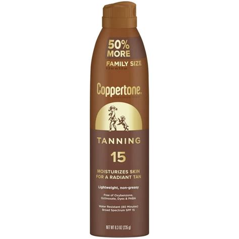Coppertone Tanning Sunscreen Spray Spf 15 Sunscreen 83 Oz Walmart
