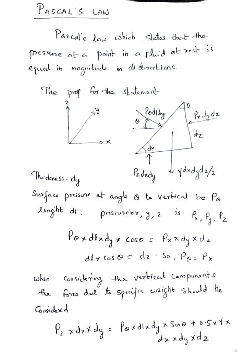 Pascal Law Pascal S Law Pas Cals Aw Shicb Skatas The Ha Prssne Ata Poin In A Pkud At Zes Is