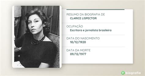 Biografia De Clarice Lispector Vida E Obras Ebiografia