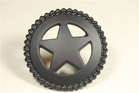 Star Rope Knob Black Western Cabinet Hardware Drawer Pulls Texas Star
