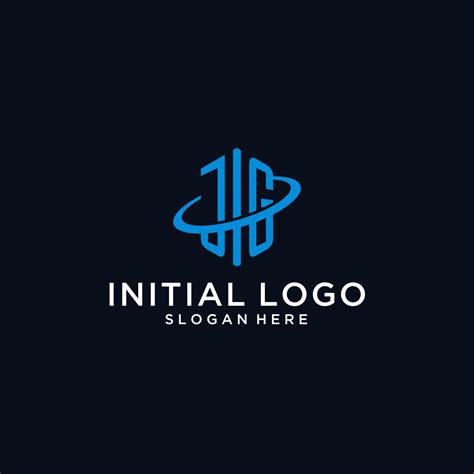 Jg Initial Monogram Logo With Hexagonal Shape And Swoosh Design