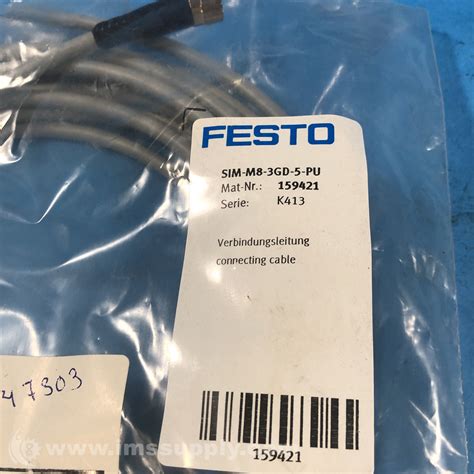 Festo Sim M8 3gd 5 Pu Connecting Cable Ims Supply