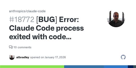 Bug Error Claude Code Process Exited With Code 3221225477 · Issue