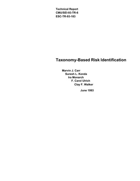Taxonomy Based Risk Identification