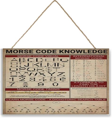 Morse Code Knowledge Morse Code Visual International Morse Code Wooden Signs 8x10