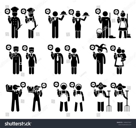 Different Jobs Occupations People Various Industries Stock Vector