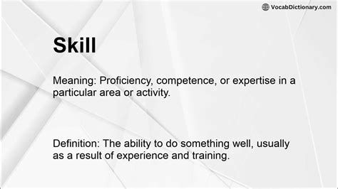 Skill Meaning Youtube