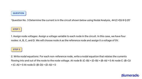 Solved Question No 3 Determine The Current Io In The Circuit Shown