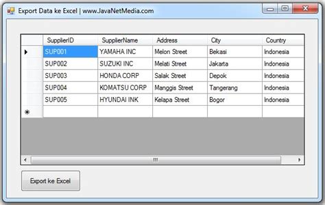 Cara Export Data Dari Vb Net Ke Office Excel Jnm Javanet Media