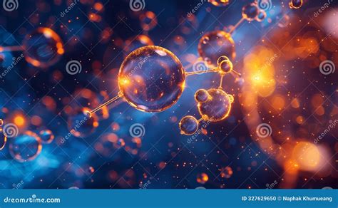 Abstract Visualization Of Hydrogen Molecules Complex Molecules With