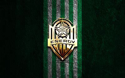 Download Oklahoma City Energy Golden Logo 4k Green Stone Background