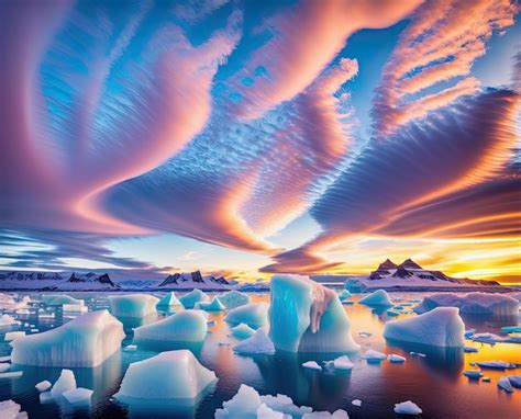 Icebergs Increíbles Amaneceres Naturaleza Viajes Paisajes óceano