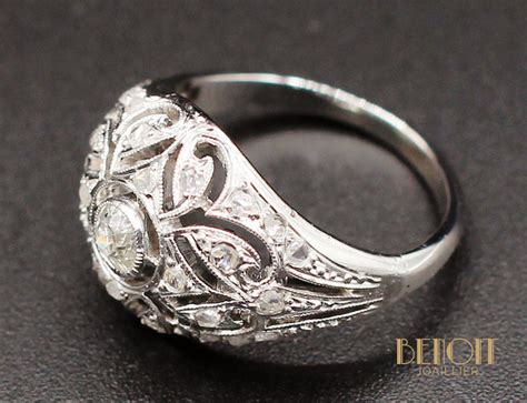 Bague Dôme Art Déco Diamants Benoit Joaillier
