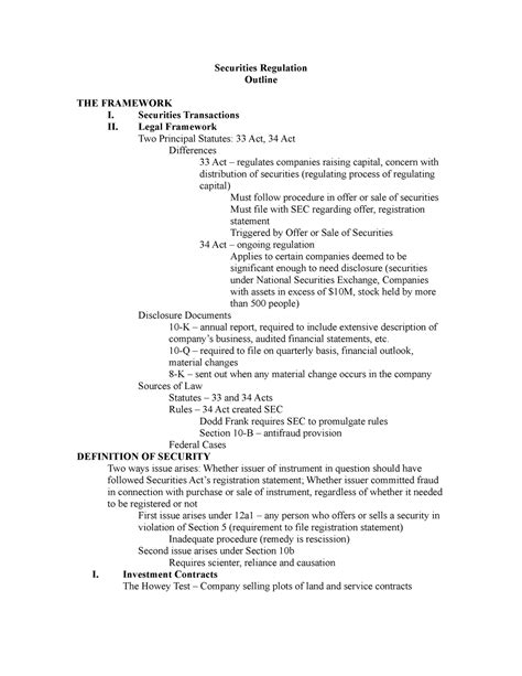Securities Regulations Gubler Spring 2012 Securities Regulation