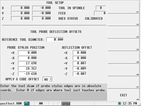 Appendix A Tool Probe Setup