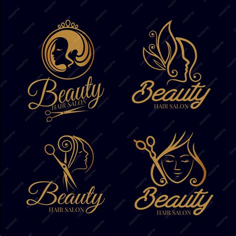 Luxury Hair Salon Logo Collection Premium Vector