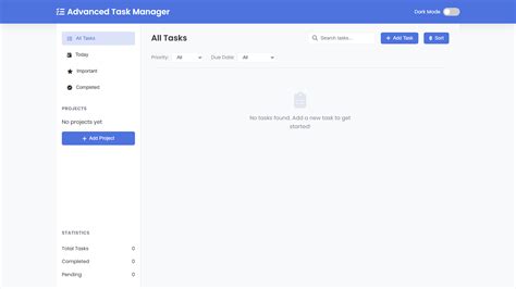 Advanced Task Manager Using Html Css And Javascript With Source Code