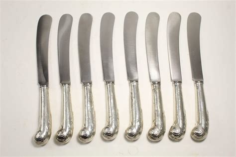 Lot Georgian Silver Pistol Handle Knives