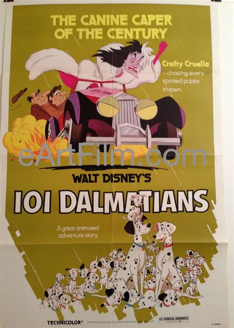 101 Dalmatians 1961 Animated Film 27x41 Original One Sheet Movie Poste