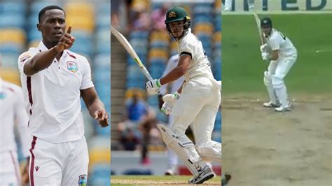 Wi Vs Aus Shamar Joseph Rips Into Australia On Day 1 Of First Test Australia Lose Half Their