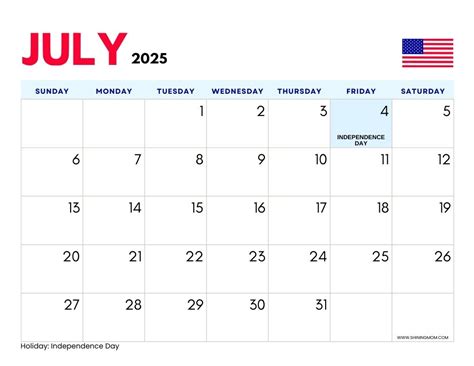 Free 2025 Calendar With Holidays In The Usa